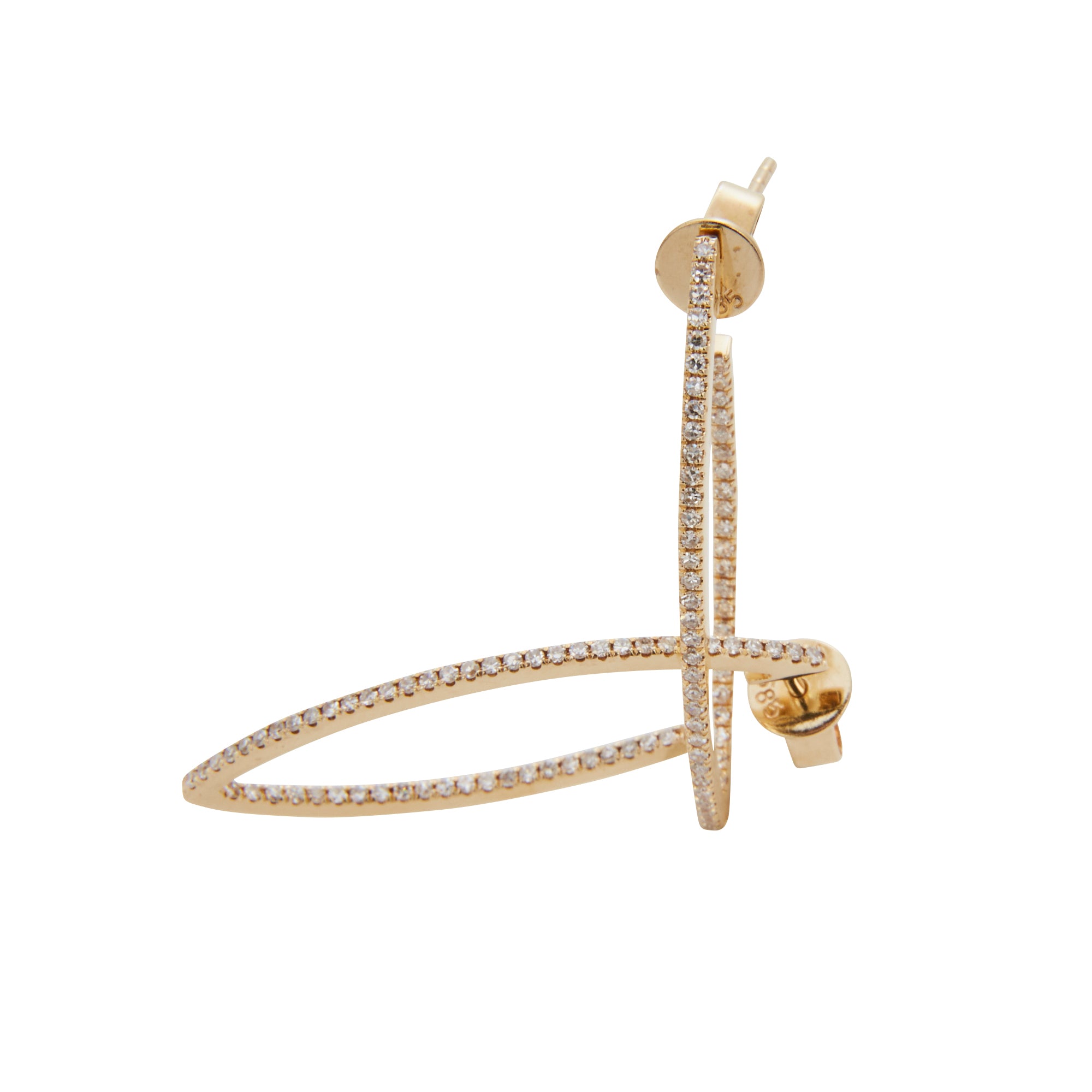 Oblong Diamond Hoops